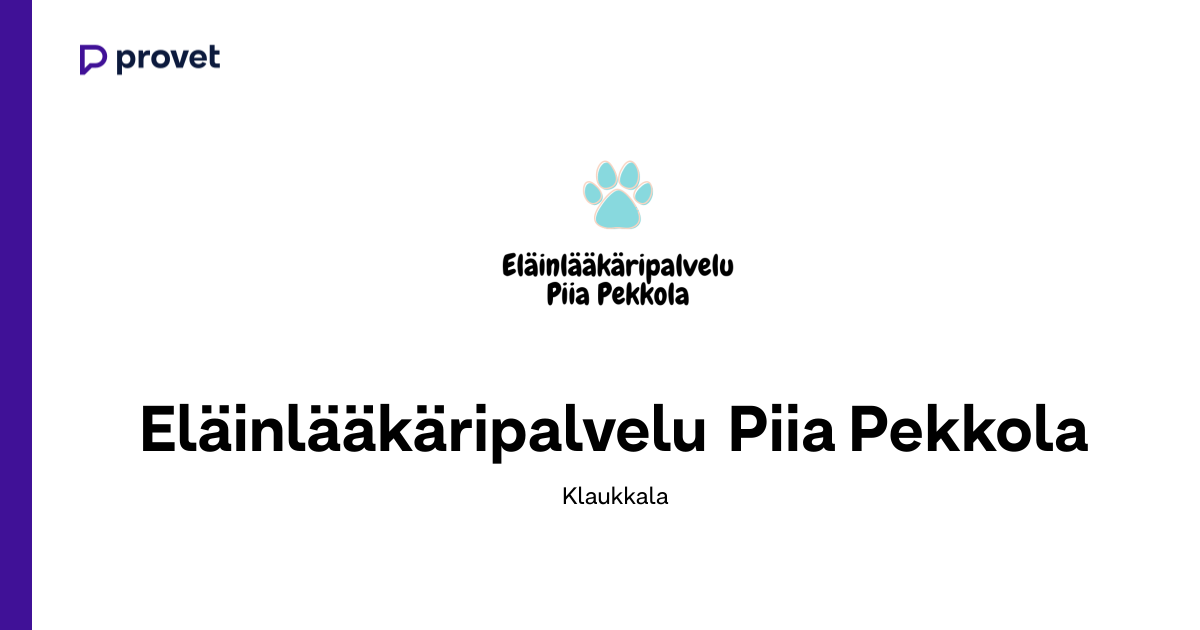 Eläinlääkäripalvelu Piia Pekkola, Klaukkala | Varaa aika