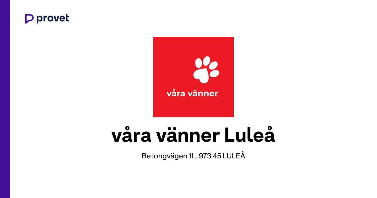 Boka ett veterinärbesök | våra vänner Luleå, LULEÅ | Provet.com