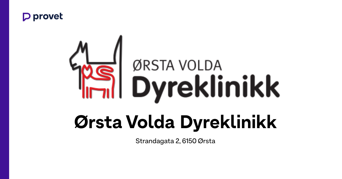Bestill en veterinæravtale | Ørsta Volda Dyreklinikk, Ørsta | Provet.com