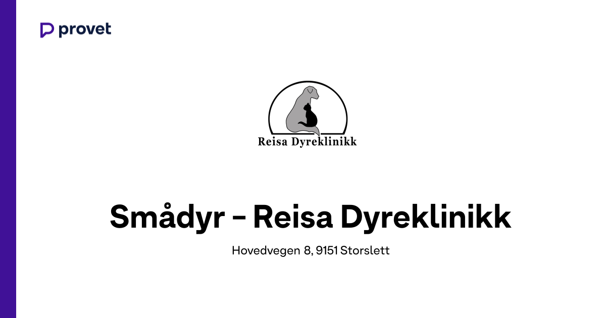 Bestill en veterinæravtale | Smådyr - Reisa Dyreklinikk, Storslett ...